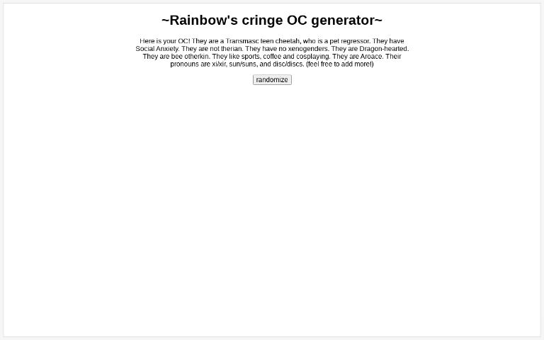 ~Rainbow's cringe OC generator~