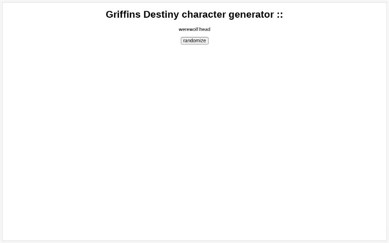 Griffins Destiny character generator