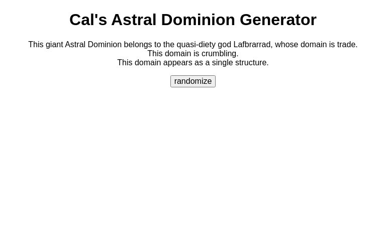 Cal's Astral Dominion Generator