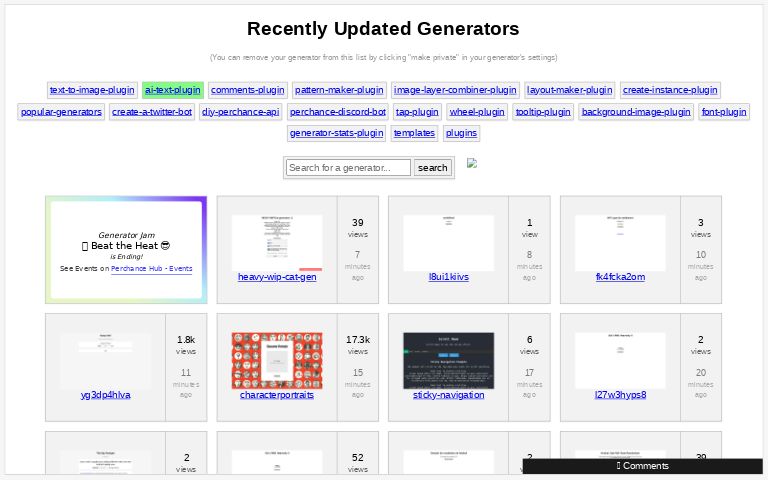 Recently Updated Generators