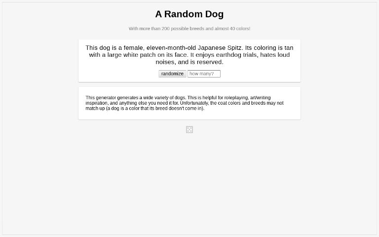 A Random Dog ― Perchance Generator