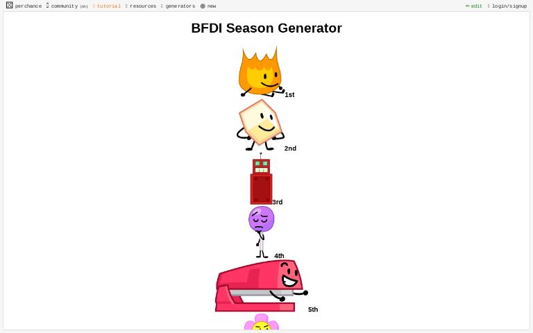 BFDI Season Generator