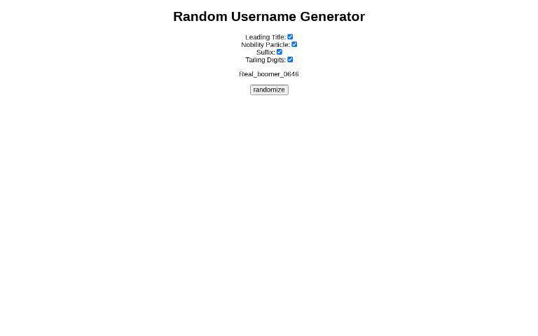 Random Username Generator