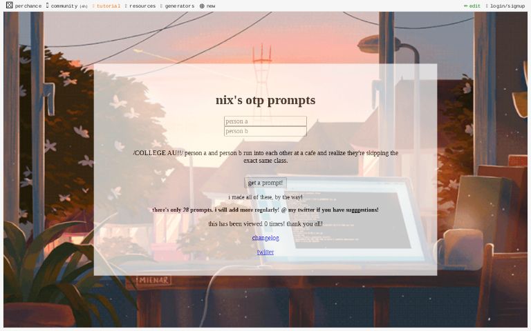 nix's otp prompts ― Perchance Generator