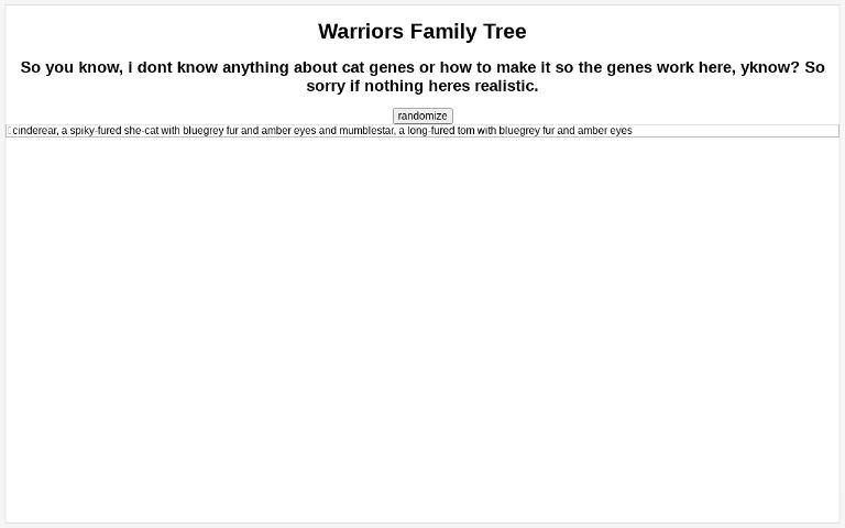 Warriors Family Tree ― Perchance Generator