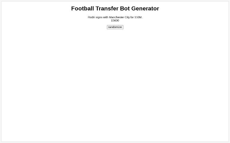 Football Transfer Bot Generator