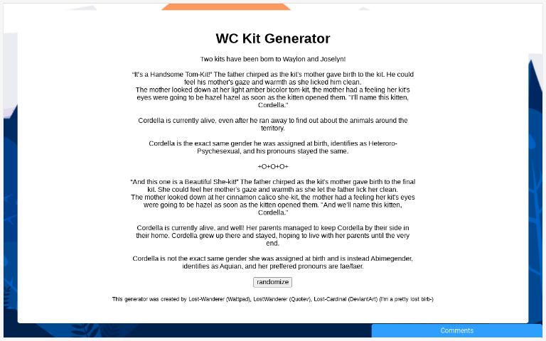 WC Kit Generator