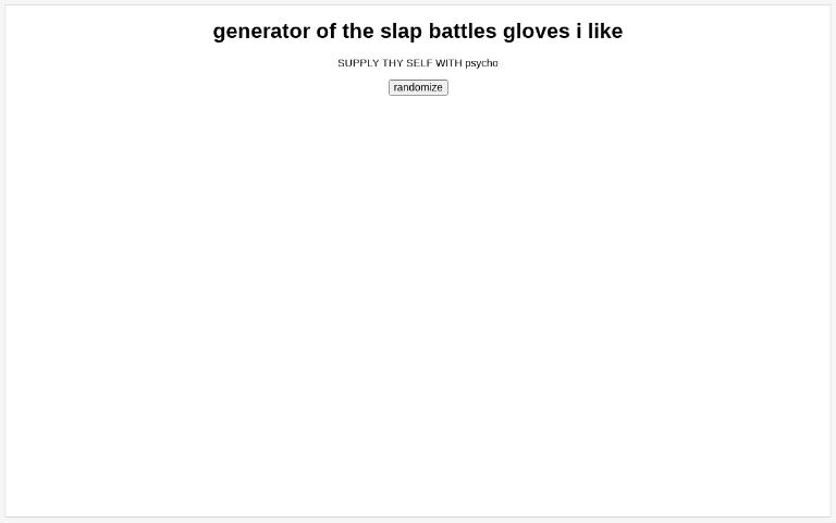 generator of the slap battles gloves i like