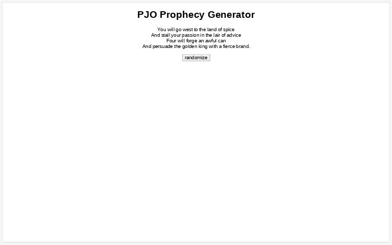 PJO Prophecy Generator