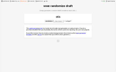 wwe randomize draft ― Perchance Generator
