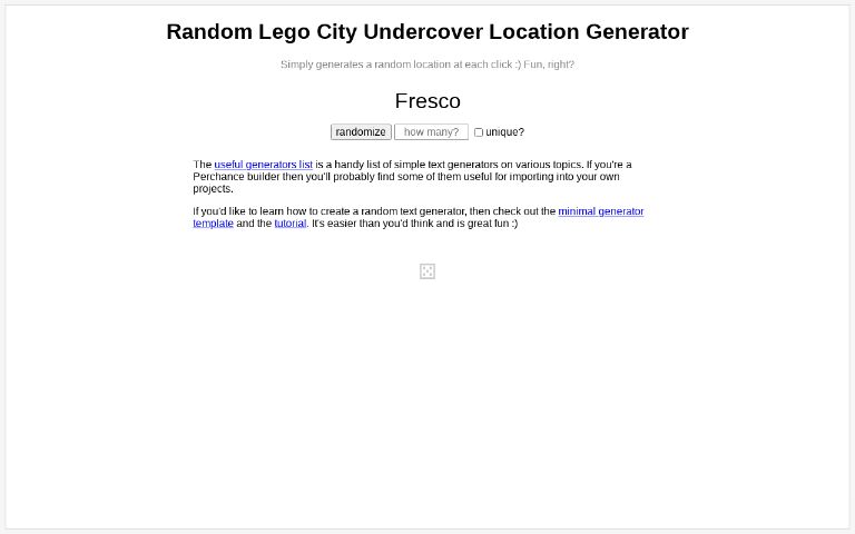 Random Lego City Undercover Location Generator