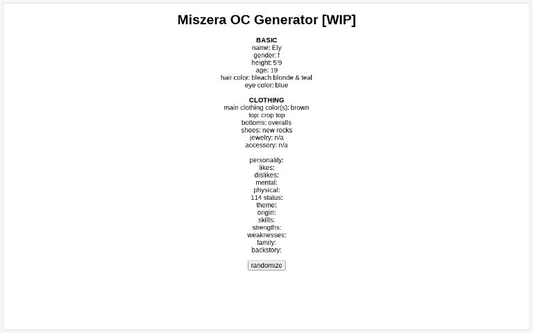 Miszera OC Generator [WIP]