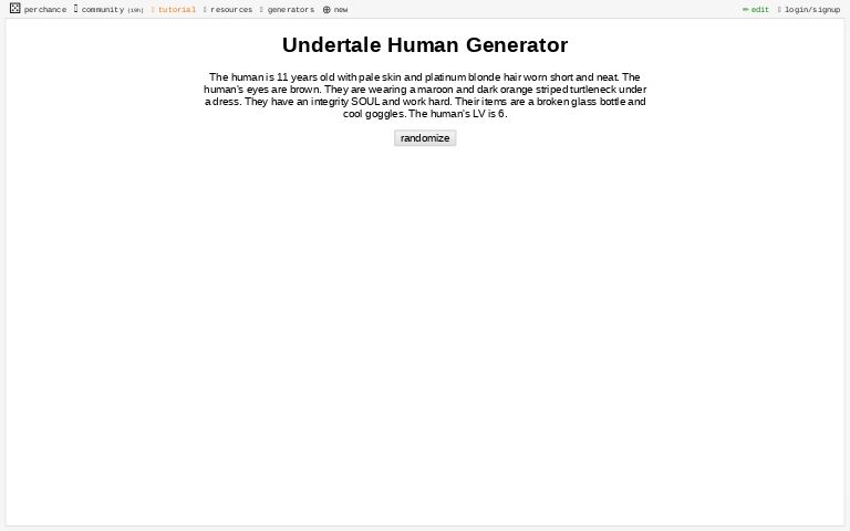 Undertale Human Generator