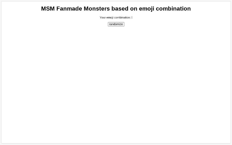 MSM Fanmade Monsters based on emoji combination ― Perchance Generator