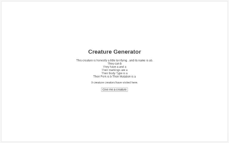 Creature Generator
