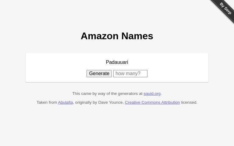 Amazon Names ― Perchance Generator