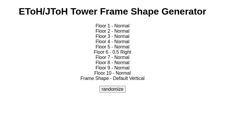 EToH/JToH Tower Frame Shape Generator
