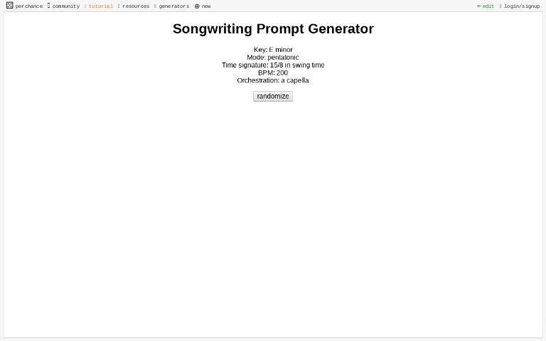 Songwriting Prompt Generator