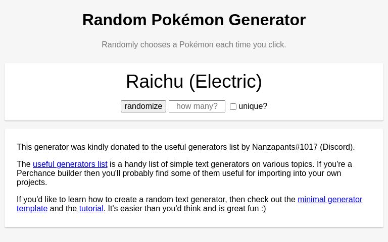Random Pokémon Generator