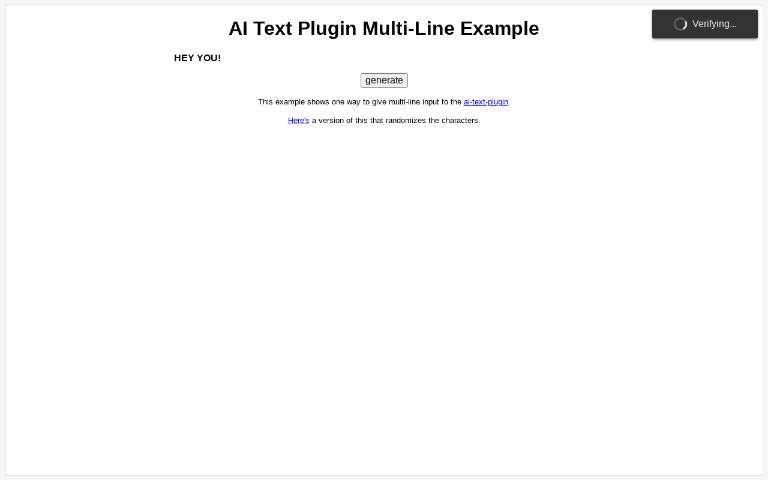 AI Text Plugin Multi-Line Example