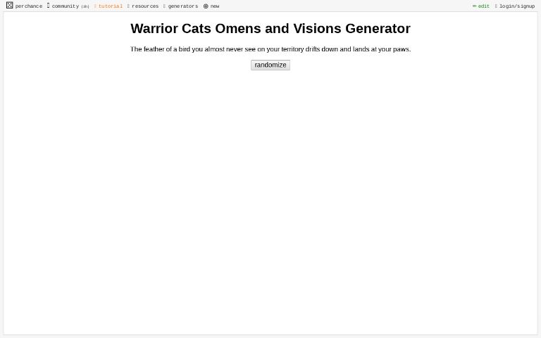 Warrior Cats Omens and Visions Generator