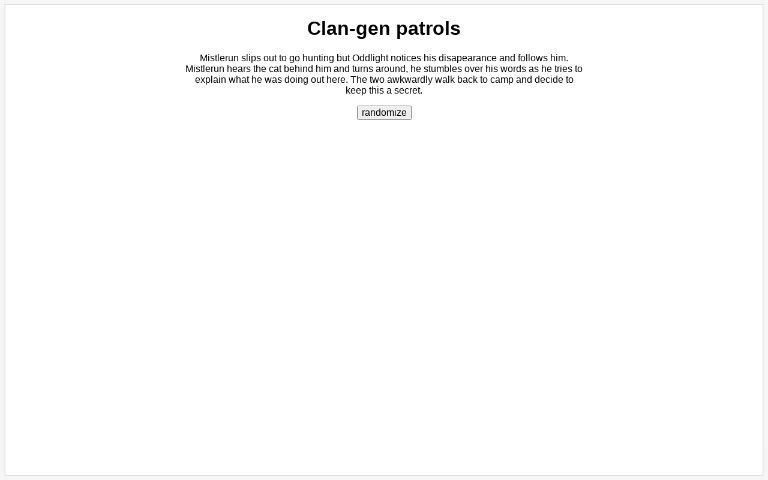 Clan-gen patrols ― Perchance Generator
