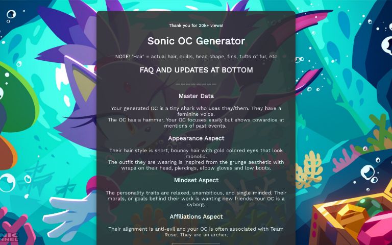 Sonic OC Generator