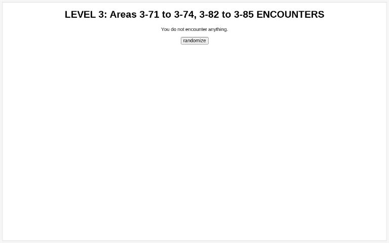 LEVEL 3: Areas 3-71 to 3-74, 3-82 to 3-85 ENCOUNTERS ― Perchance Generator