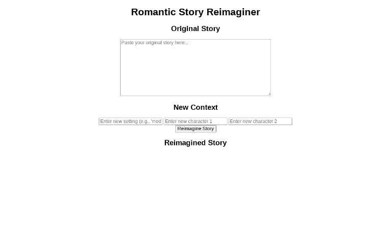 Romantic Story Reimaginer ― Perchance Generator