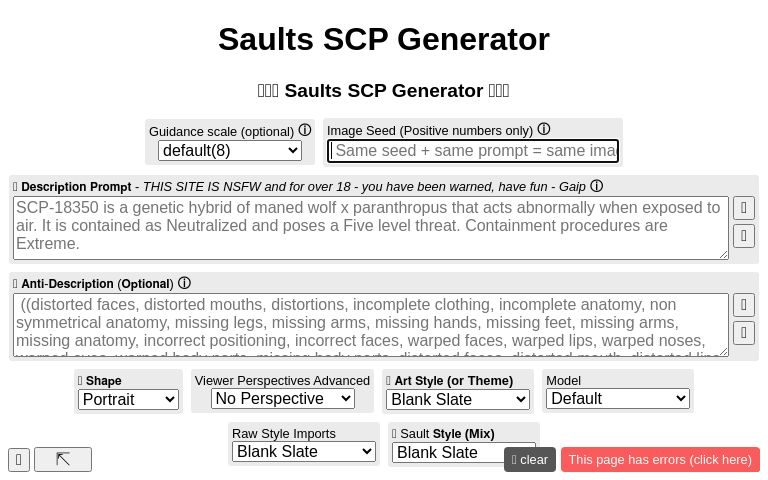 Saults SCP Generator