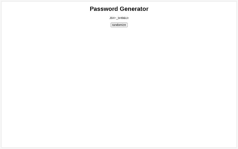 Password Generator