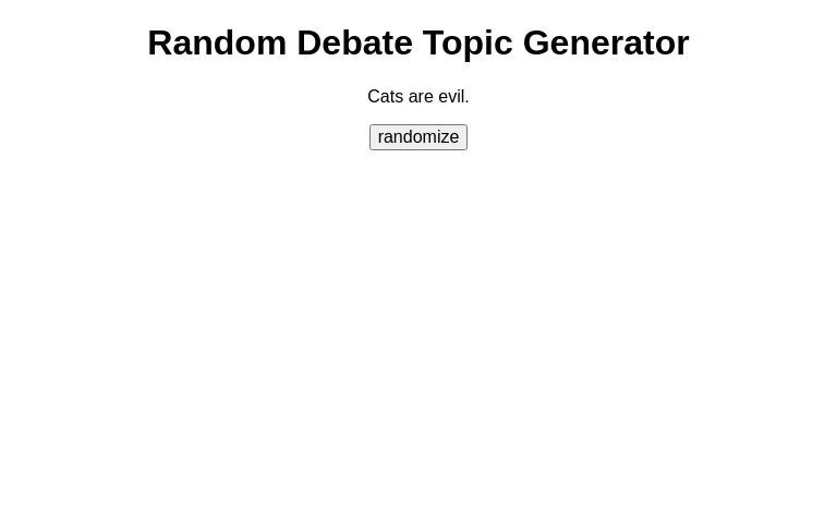 Random Debate Topic Generator