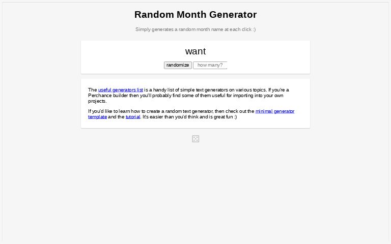 Random Month Generator