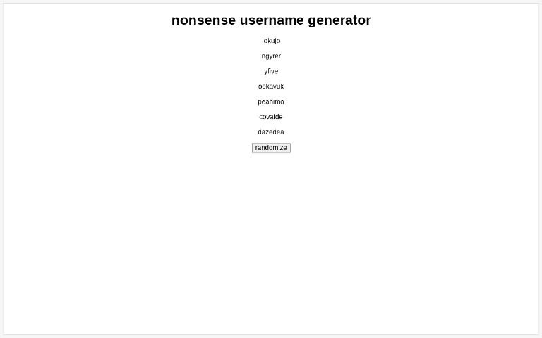 nonsense username generator