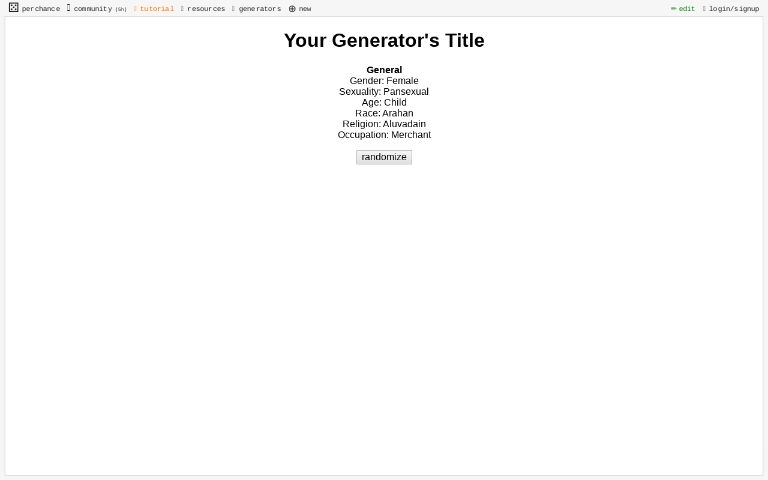 Minimal ― Perchance Generator