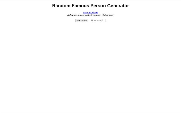 Random Famous Person Generator