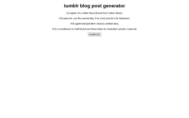 tumblr blog post generator