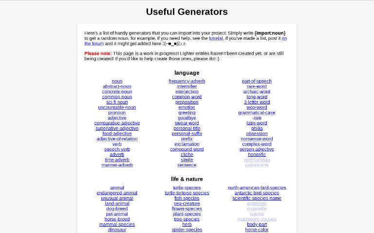 Useful Generators