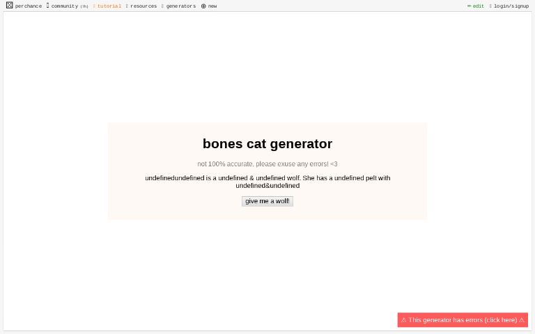 bones cat generator