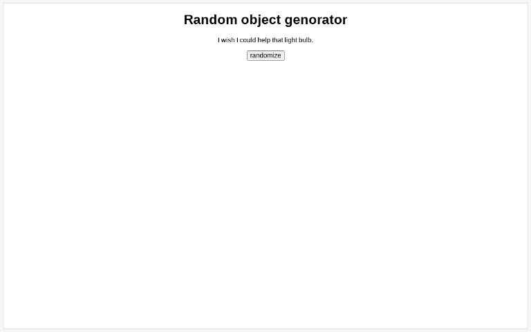 Random object genorator ― Perchance Generator