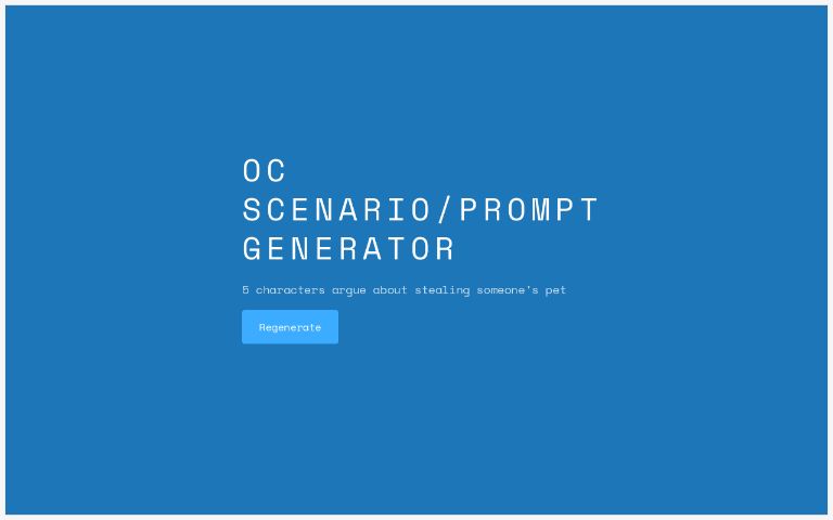 OC Scenario/Prompt Generator