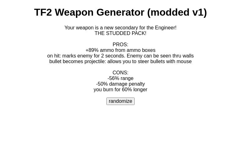 TF2 Weapon Generator (modded v1)