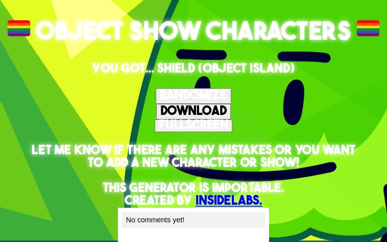 OBJECT SHOW CHARACTER GENERATOR