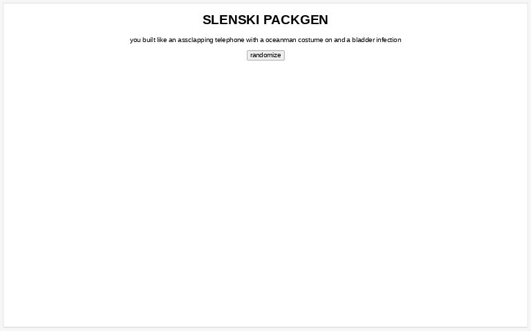 SLENSKI PACKGEN ― Perchance Generator