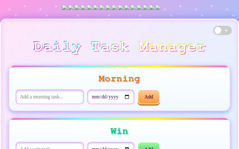 Daily Task Manager ― Perchance Generator