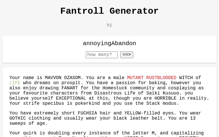 Fantroll Generator