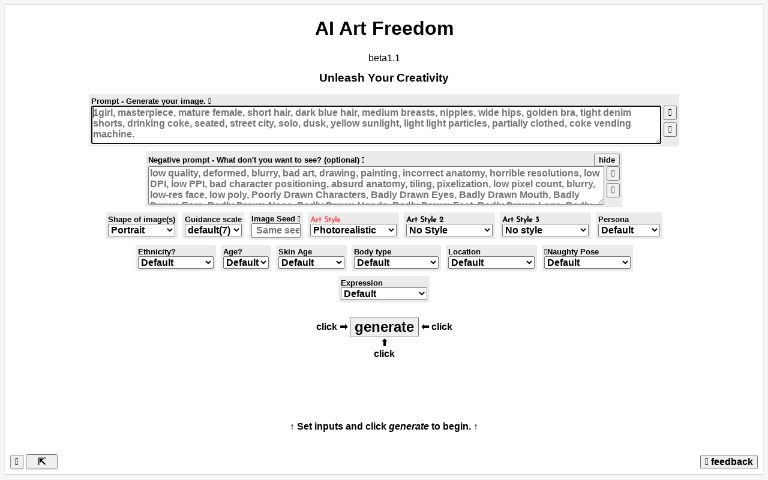 Ai Art Freedom Perchance Generator
