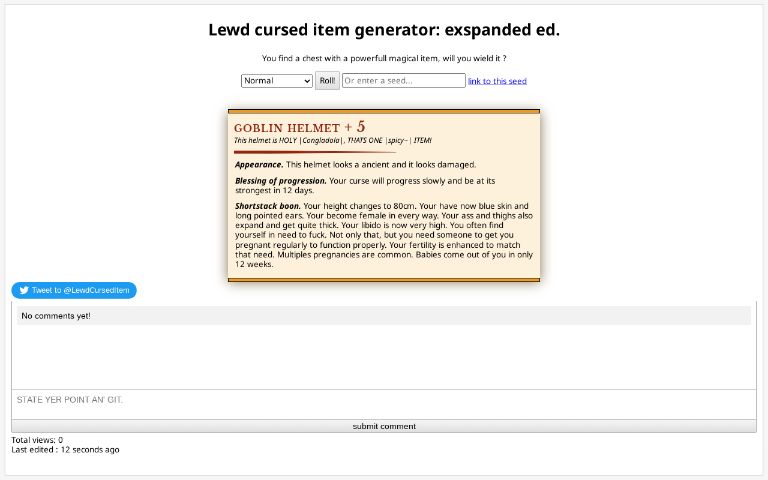 Lewd cursed item generator: exspanded ed.