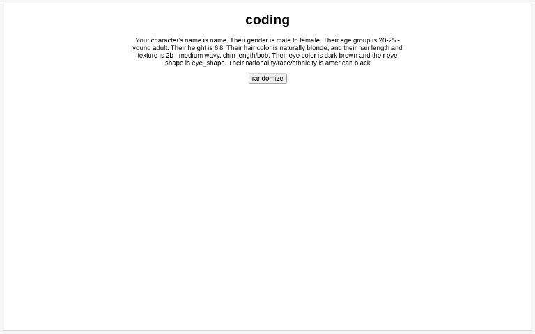 coding ― Perchance Generator