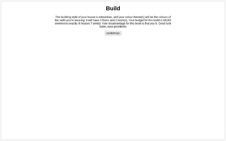 Build ― Perchance Generator